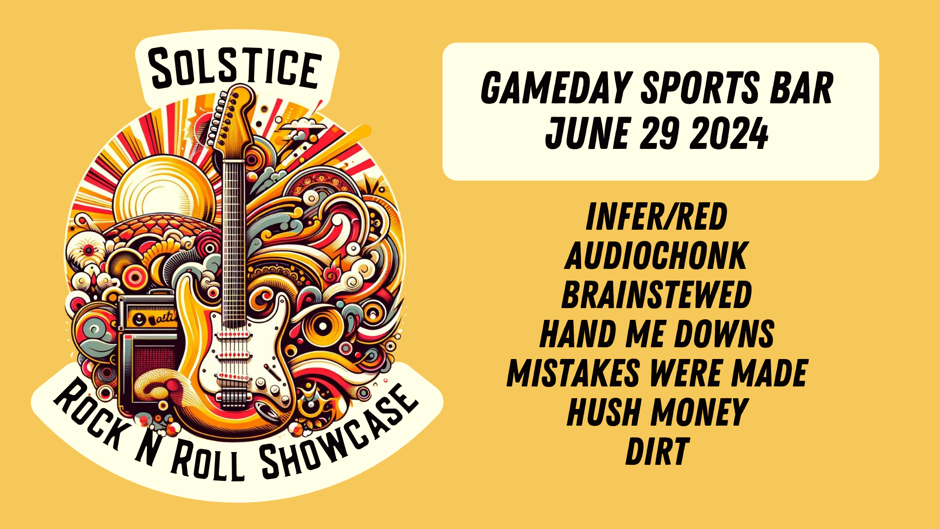 Solstice Rock N Roll Showcase at GameDay Sports Bar in Appleton — INFERRED