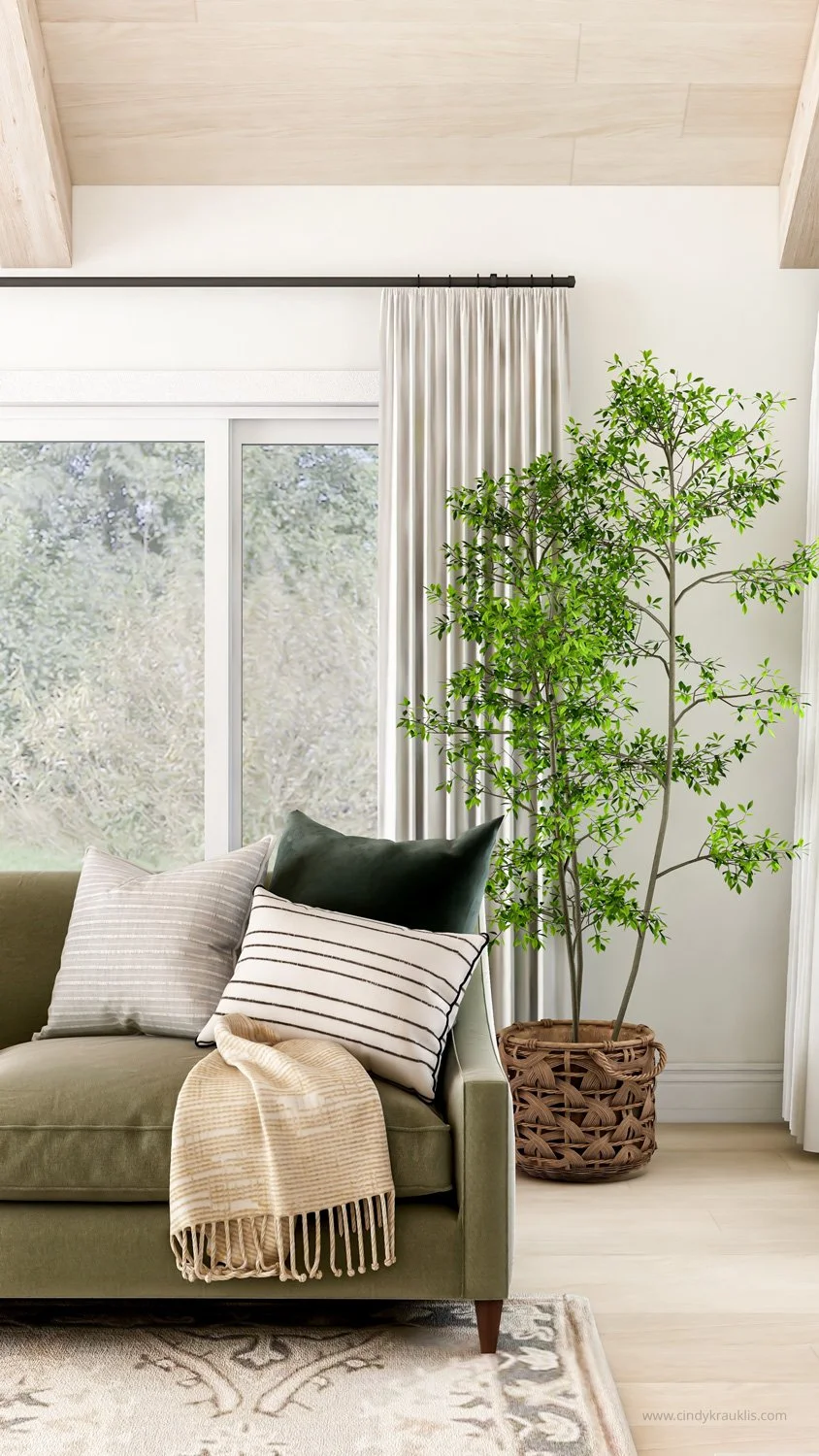 Rustic Transitional Living Room — Cindy Krauklis Interiors - Decorator ...