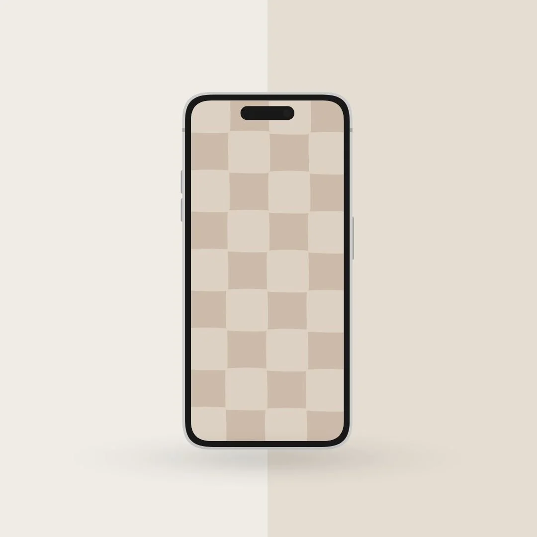FREE Beige Aesthetic Checkered Phone Wallpaper — nikki lo