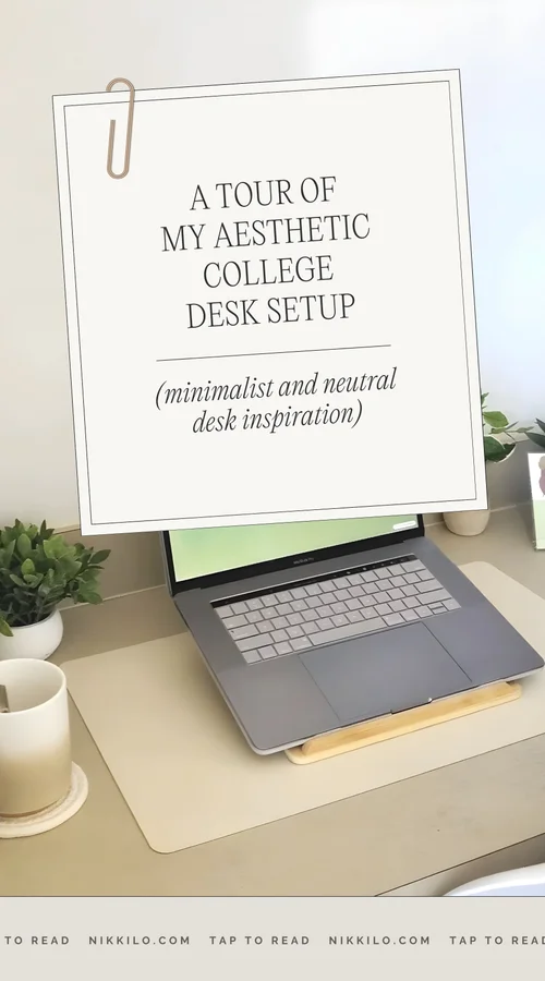 My Aesthetic College Desk Setup (Minimalist, Neutral Workspace ...