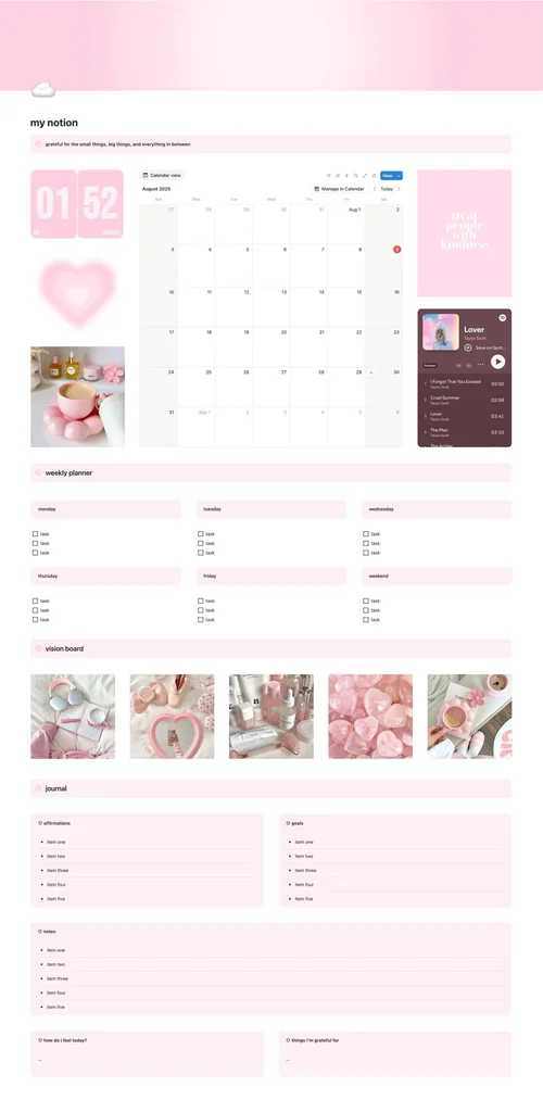 The Cutest (FREE) Notion Template For Anyone Obsessed With PINK! — nikki lo