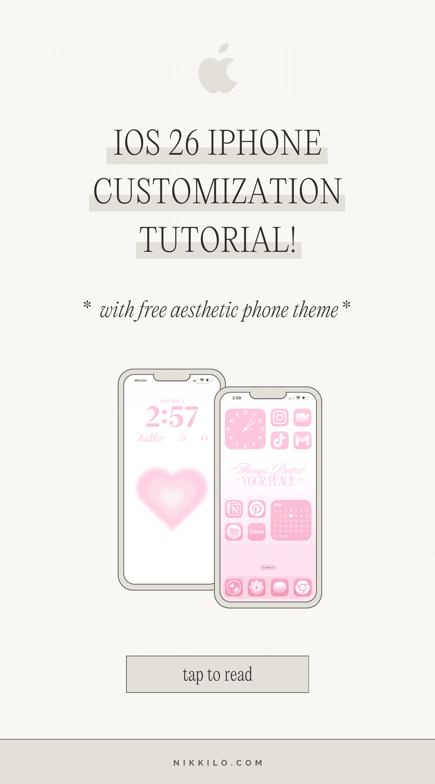 iOS 26 Customization Tutorial! (FREE Pink Aesthetic Phone Theme) — nikki lo