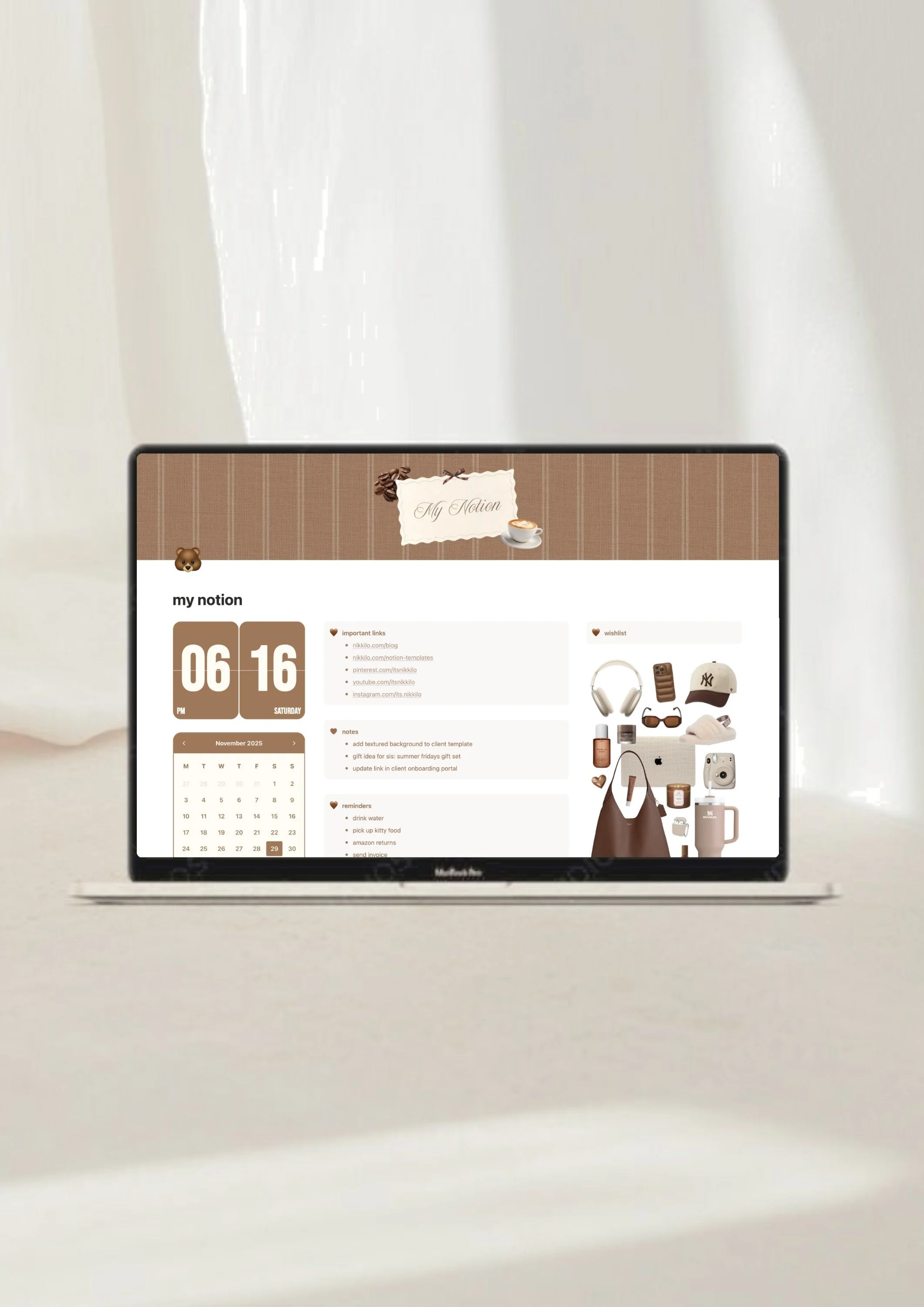 FREE Cozy Brown Notion Template! — nikki lo