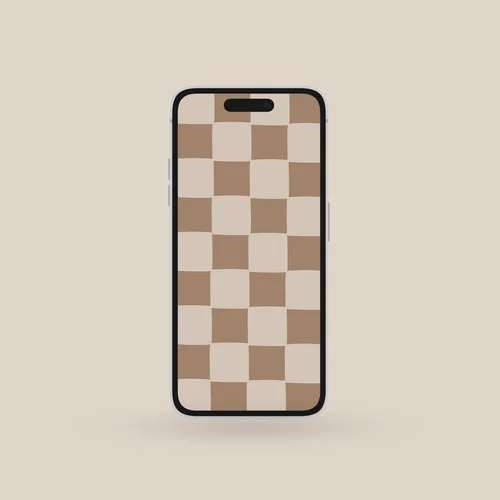 Brown Checkered Phone Wallpaper — nikki lo