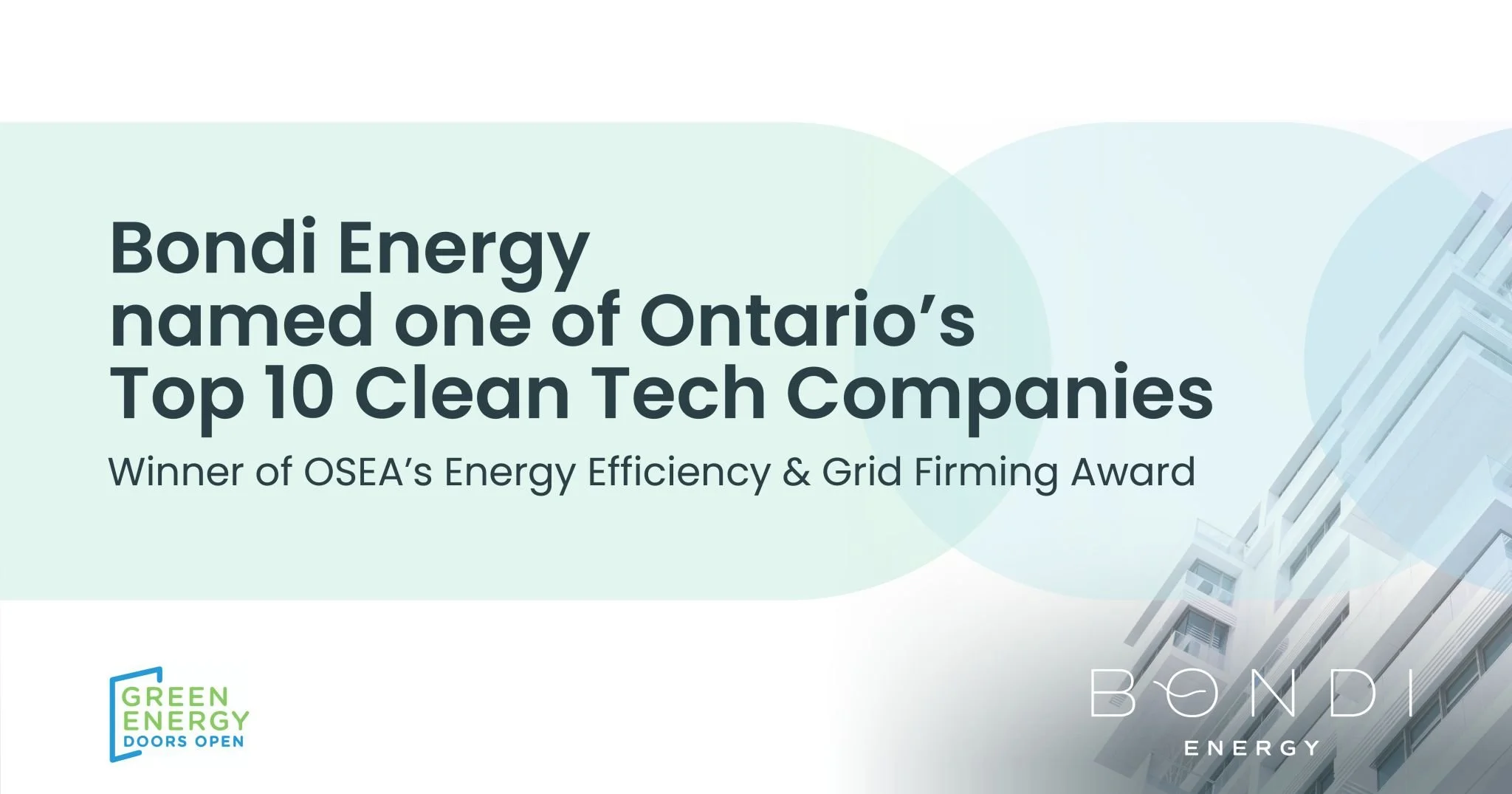BONDI Energy Named One of Ontario’s Top 10 Cleantech Companies — BONDI Energy