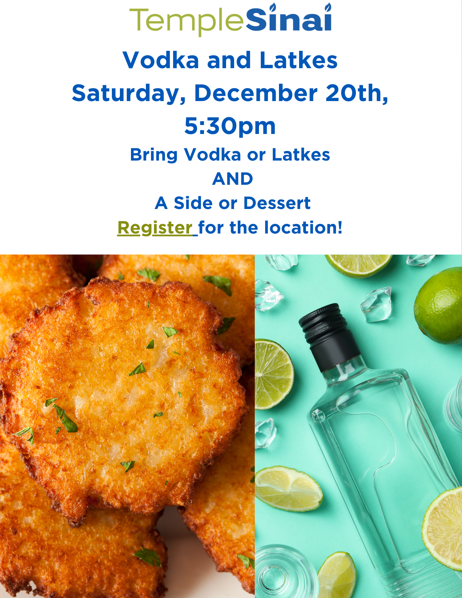Vodka & Latkes — Temple Sinai