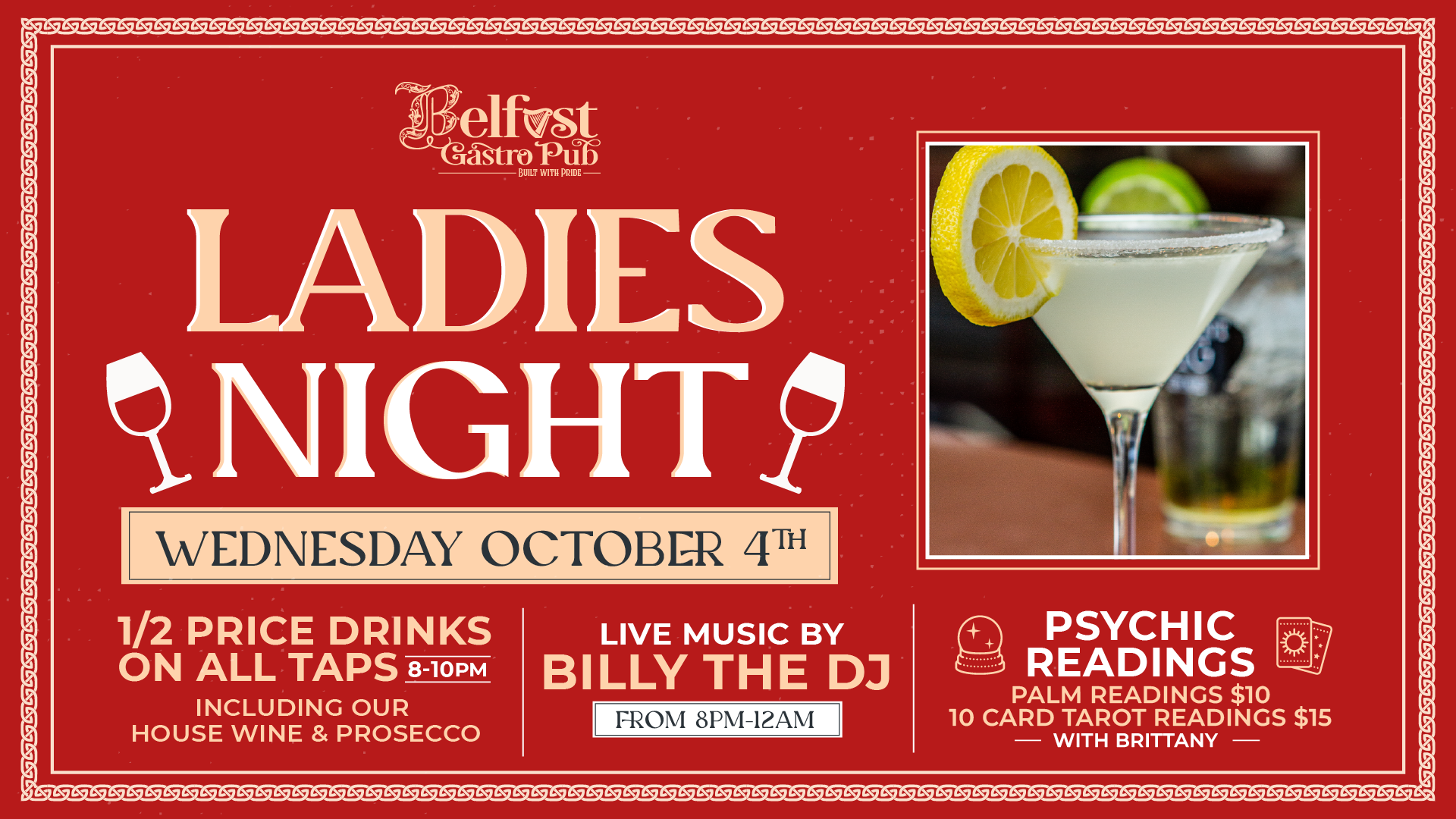 Ladies Night with Billy the DJ — Belfast Gastropub
