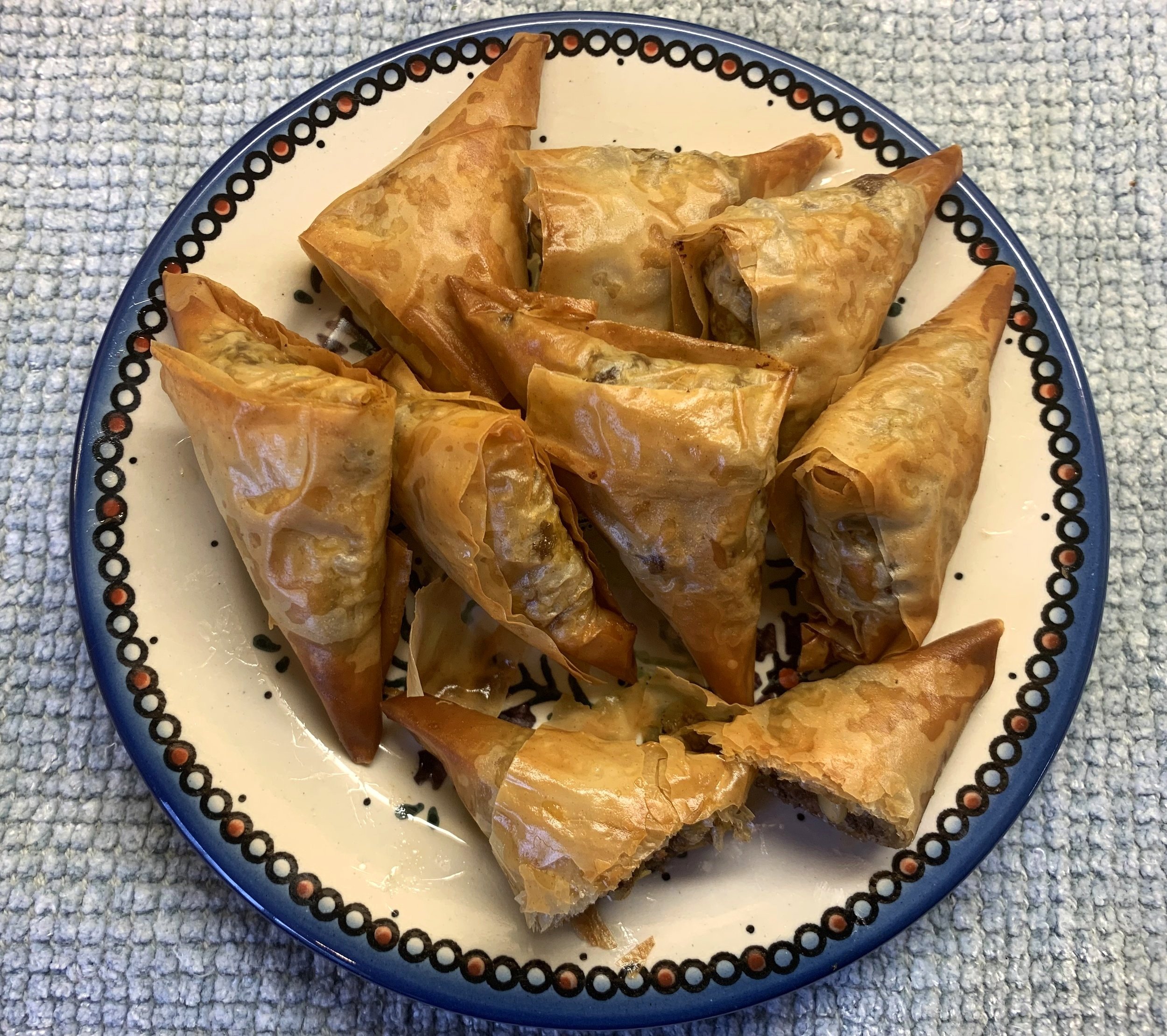 Fetayeh Filo Triangles (Arab Beef-Filled pastry) — Persnickety Panhandler