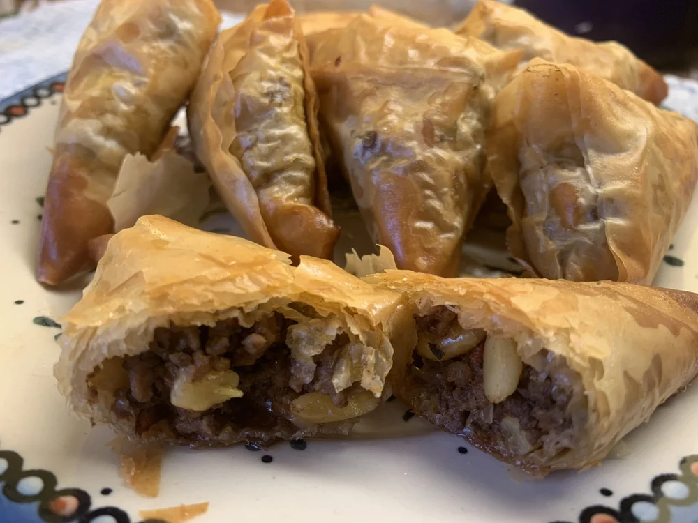 Fetayeh Filo Triangles (Arab Beef-Filled pastry) — Persnickety Panhandler