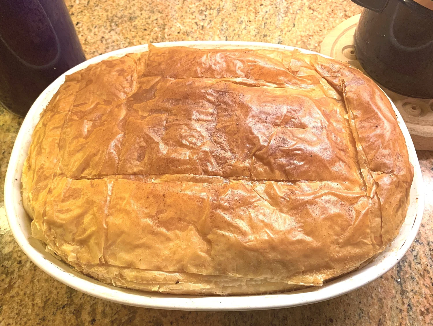 Bougatsa - Greek Filo pastry with custard filling — Persnickety Panhandler