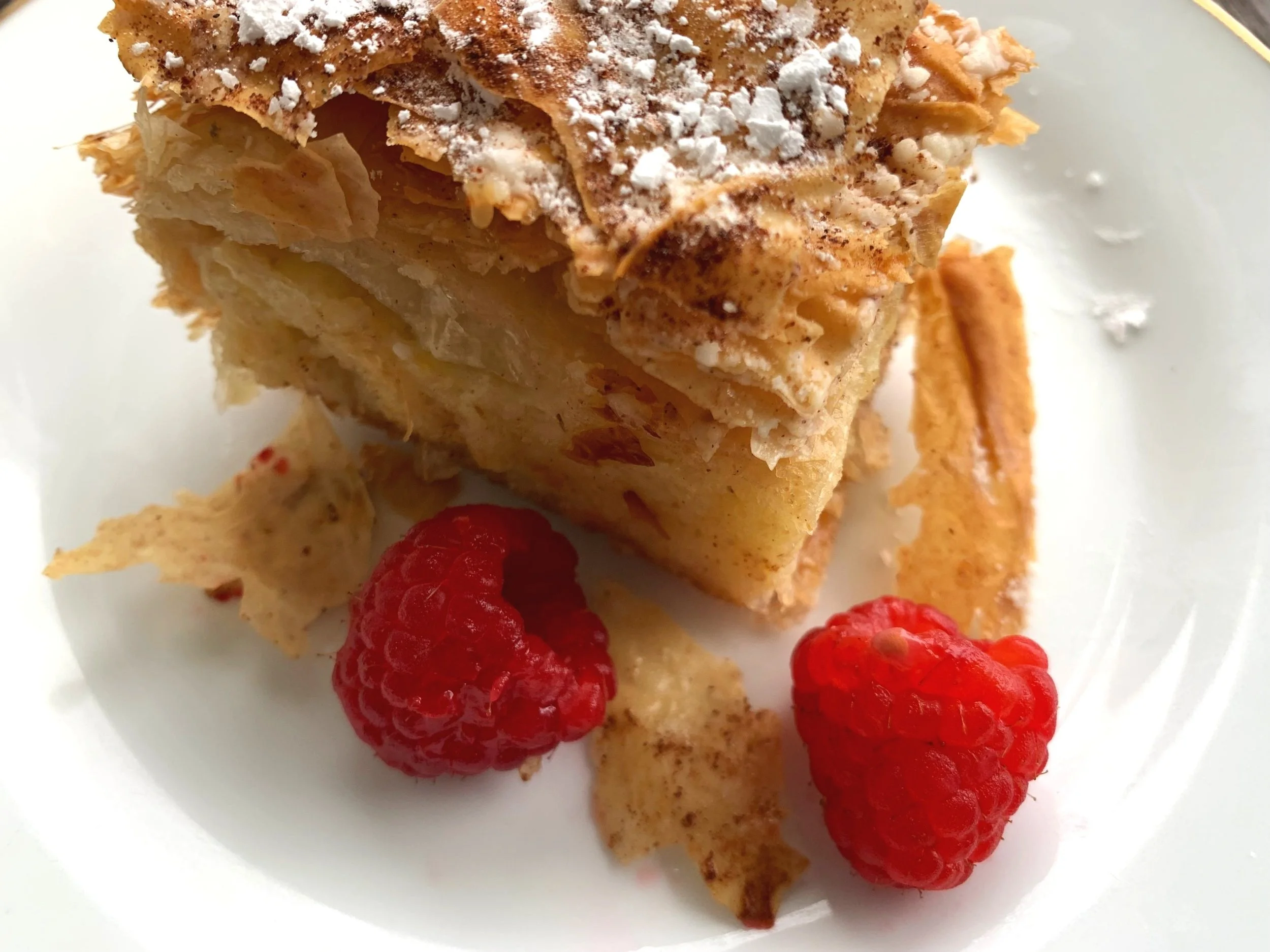 Bougatsa - Greek Filo pastry with custard filling — Persnickety Panhandler