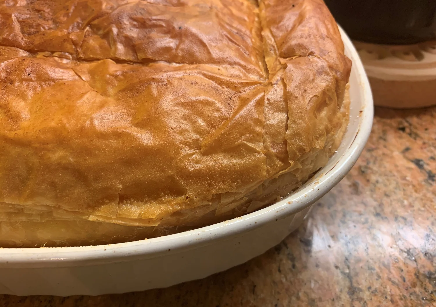 Bougatsa - Greek Filo pastry with custard filling — Persnickety Panhandler