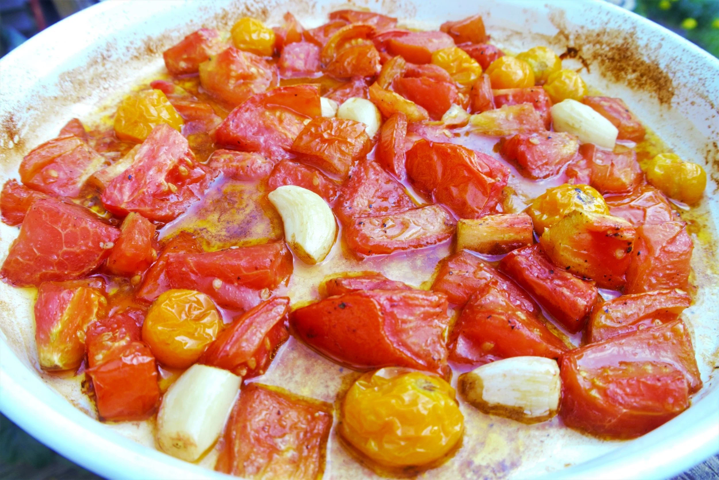 Roasted Caprese with Burrata Cheese — Persnickety Panhandler
