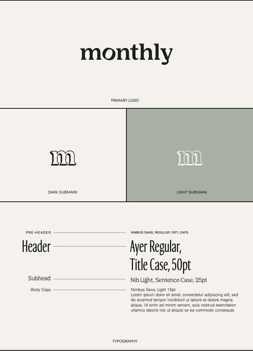 Monthly — Tributary Design Studio