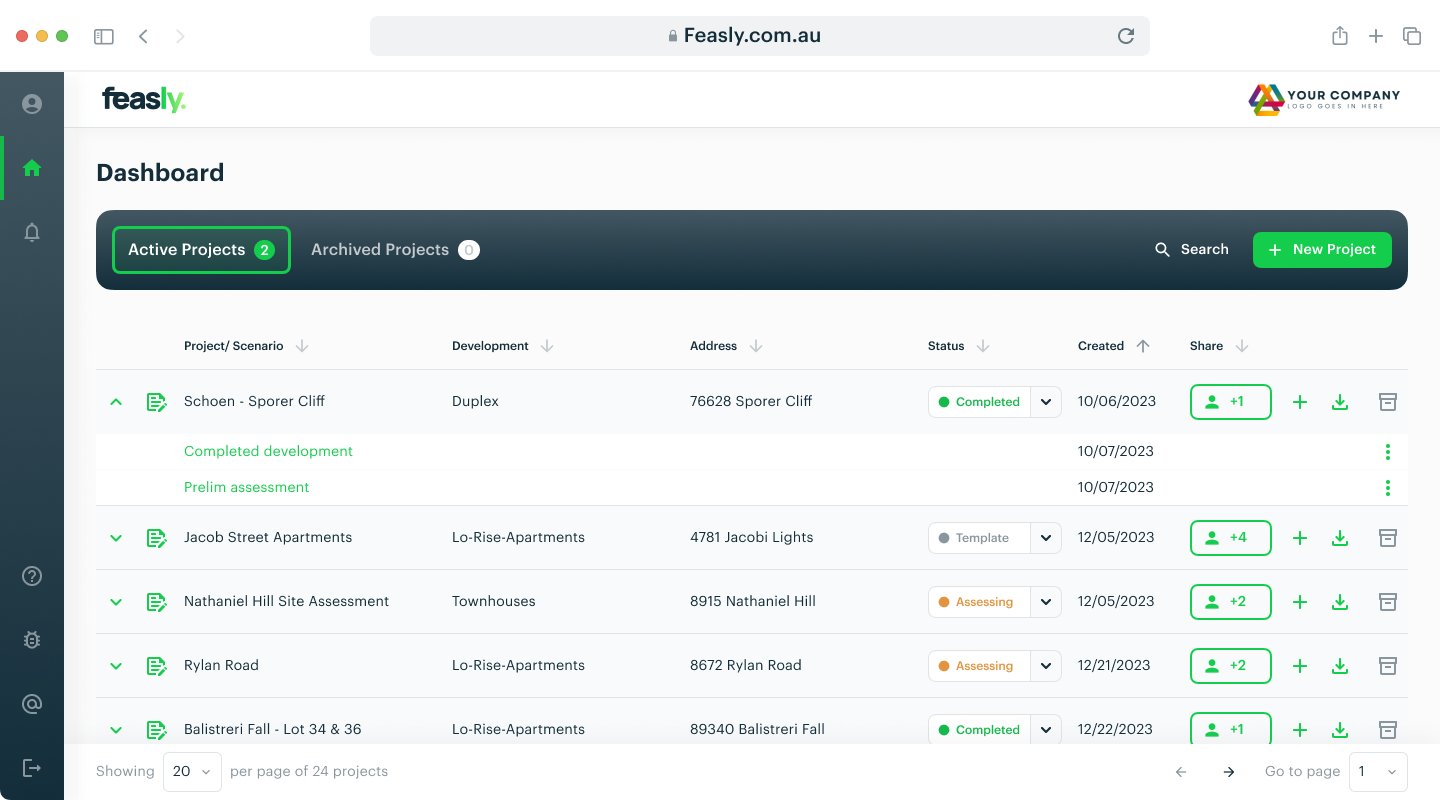 Feasly Property Development Software