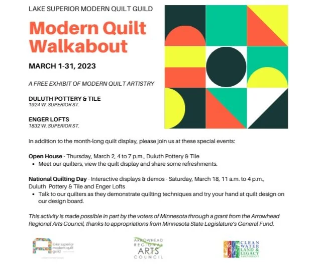 Modern Quilt Walkabout Quilt Show Open House — Arrowhead Regional Arts ...