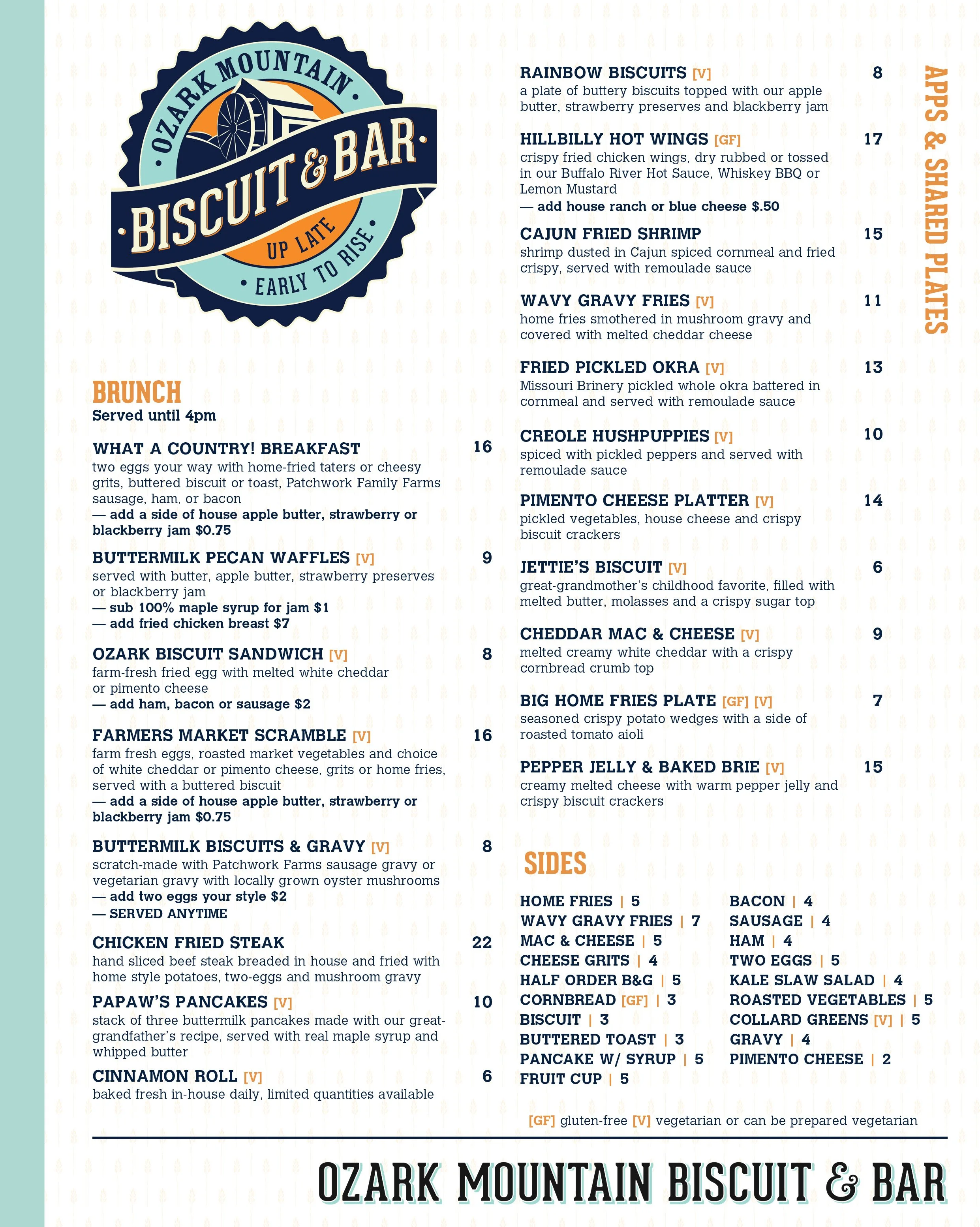 Menus — Ozark Mountain Biscuit Co.