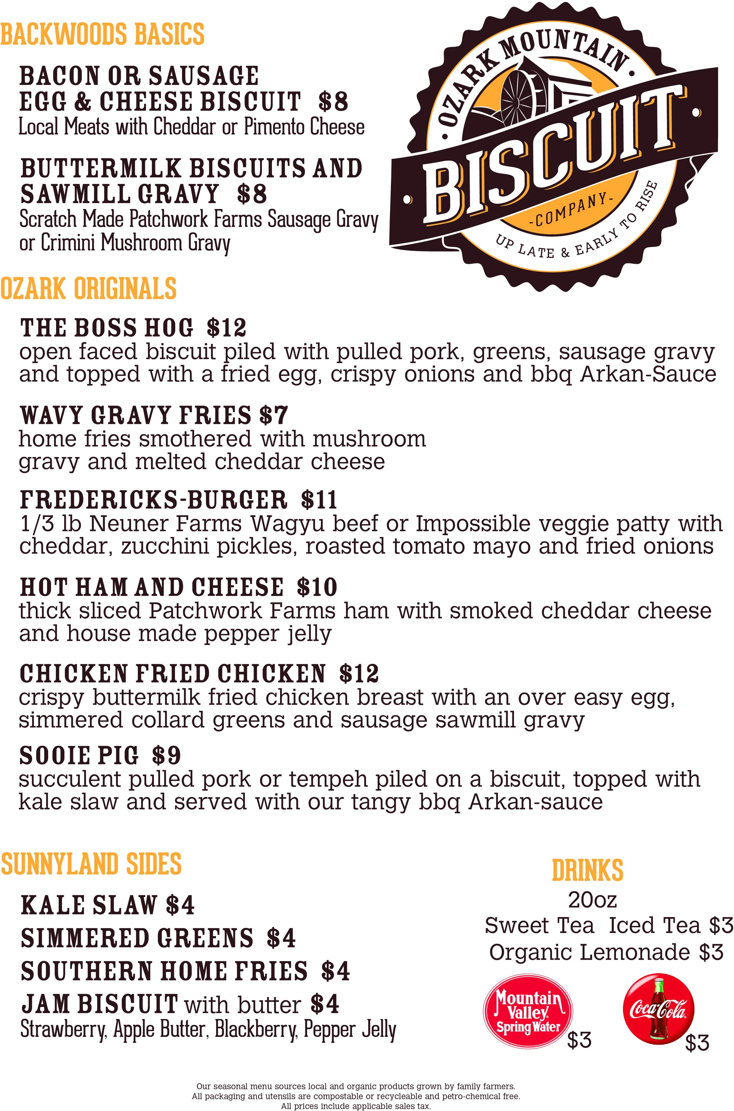 Menus — Ozark Mountain Biscuit Co.