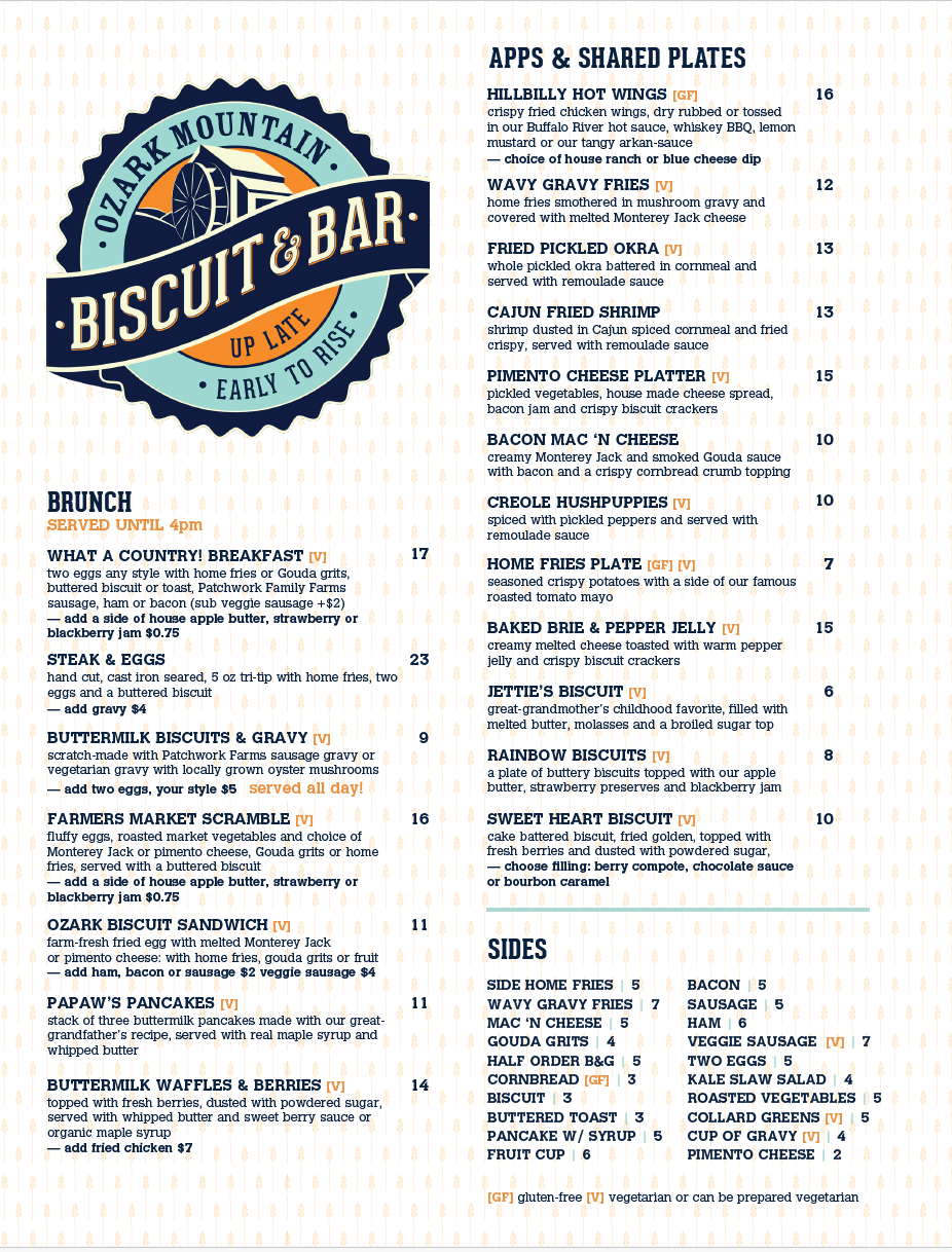 Menus — Ozark Mountain Biscuit Co.