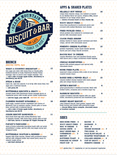 Menus — Ozark Mountain Biscuit Co.