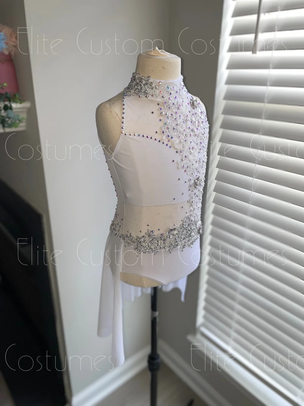 White Lyrical Dance Costumes 2 Piece