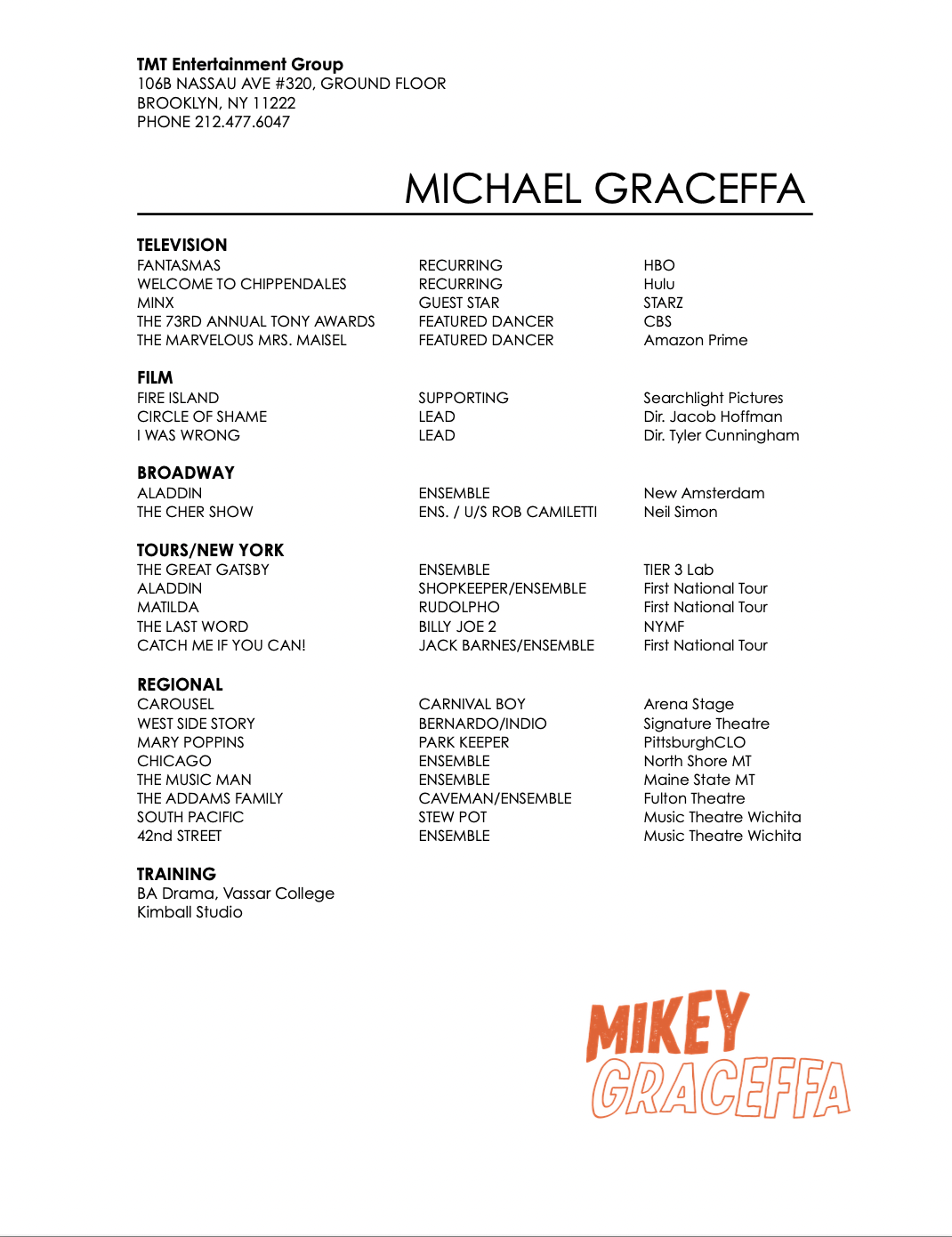 About 1 — MIKEY GRACEFFA