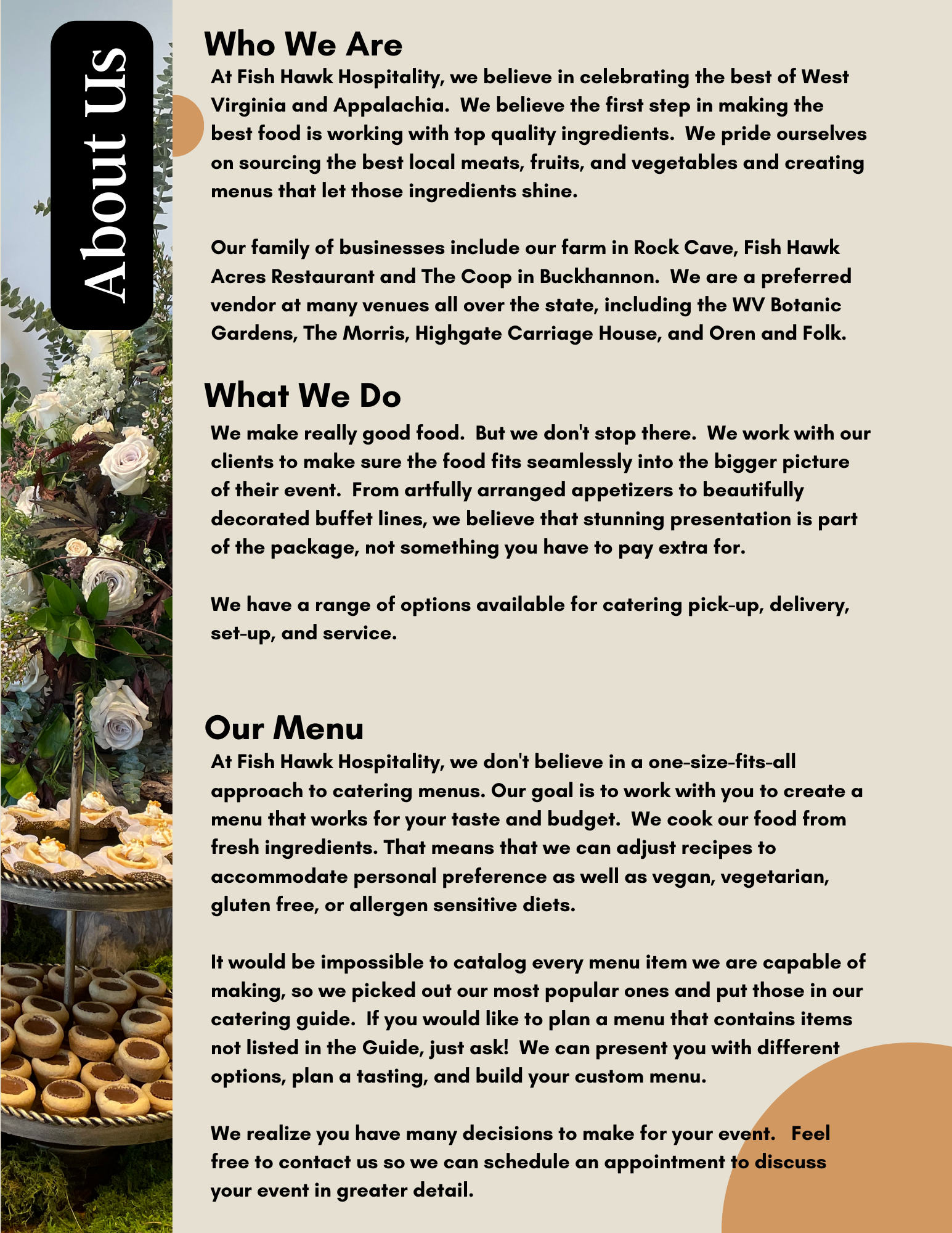 Catering — Fish Hawk Acres