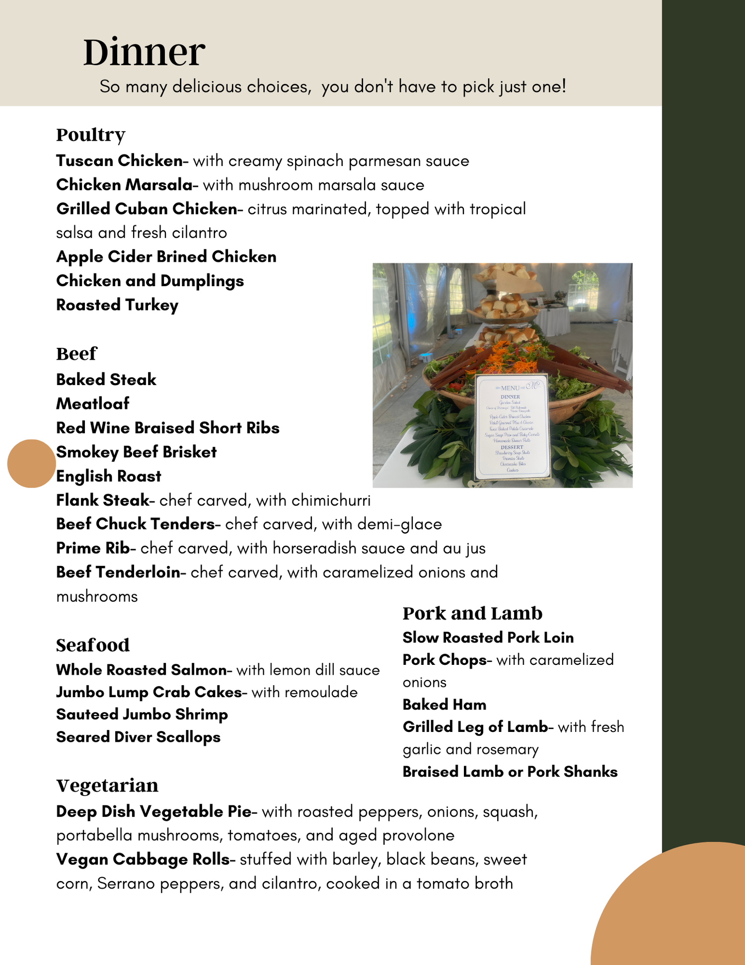 Catering — Fish Hawk Acres