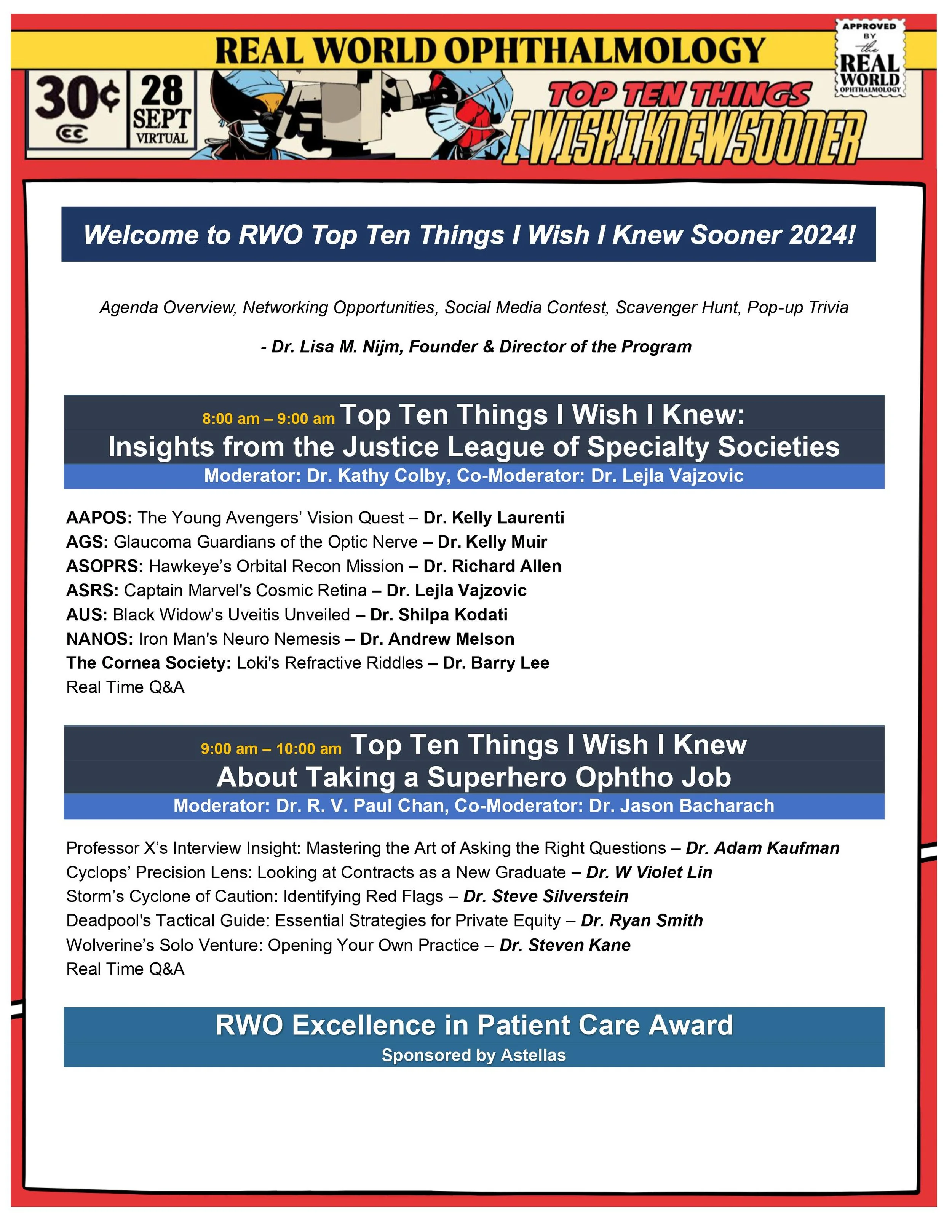 Agenda — Real World Ophthalmology