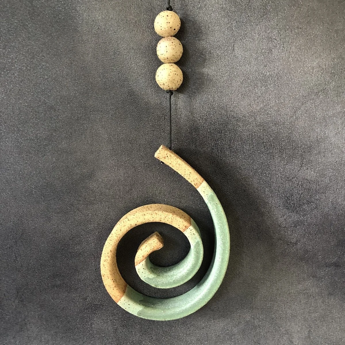 large . koru . hanging — burnt sand pottery