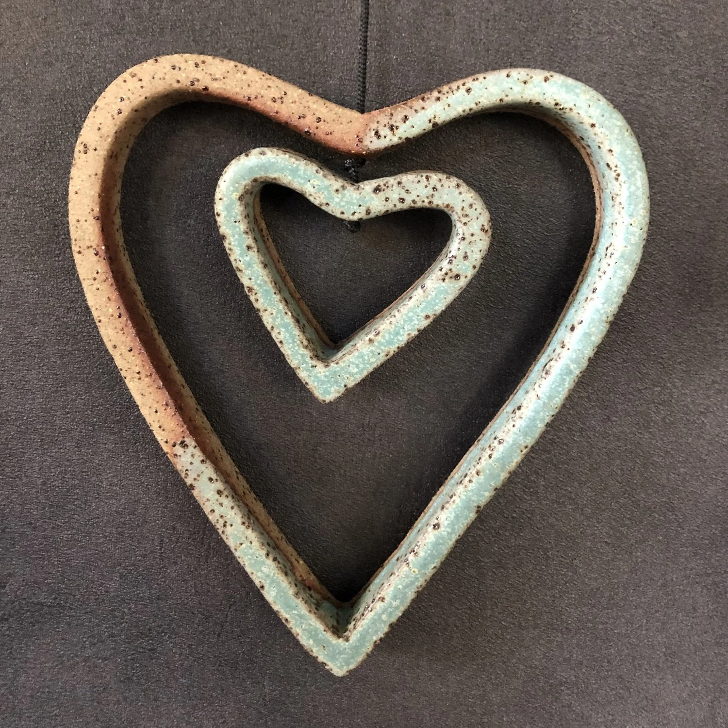 large . heart — burnt sand pottery