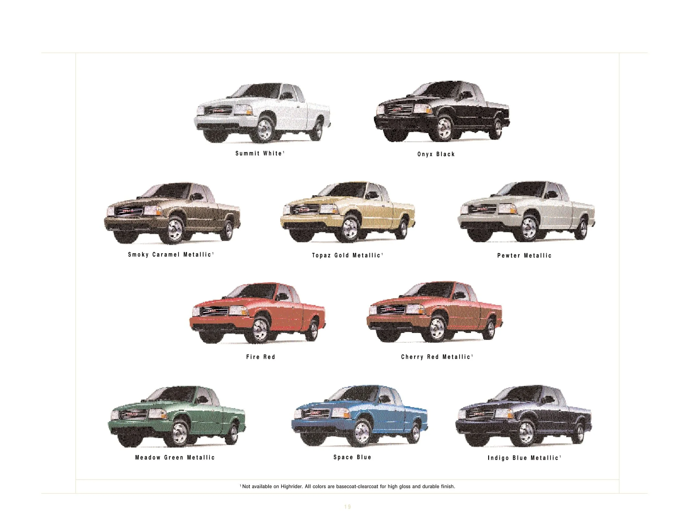 2000 GMC Sonoma Spec Sheet — S10LIFE