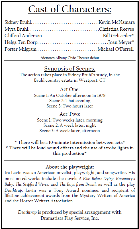 Deathtrap — Albany Civic Theater