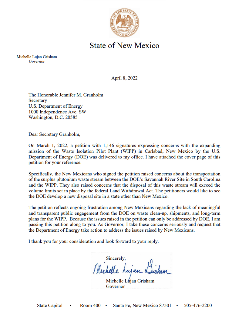 General 2 — Stop Forever WIPP