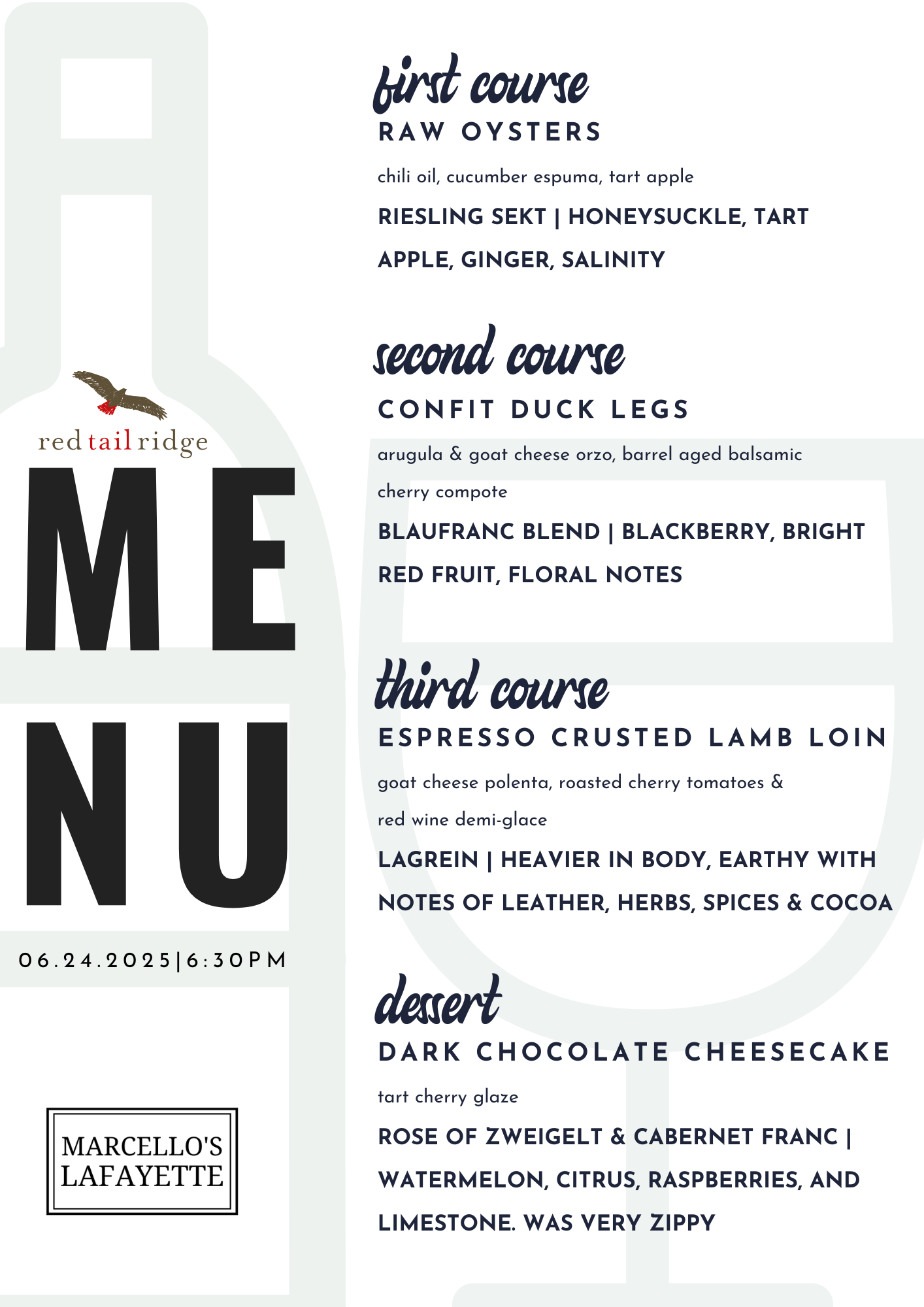 Wine Dinners & Events — Marcello's Lafayette