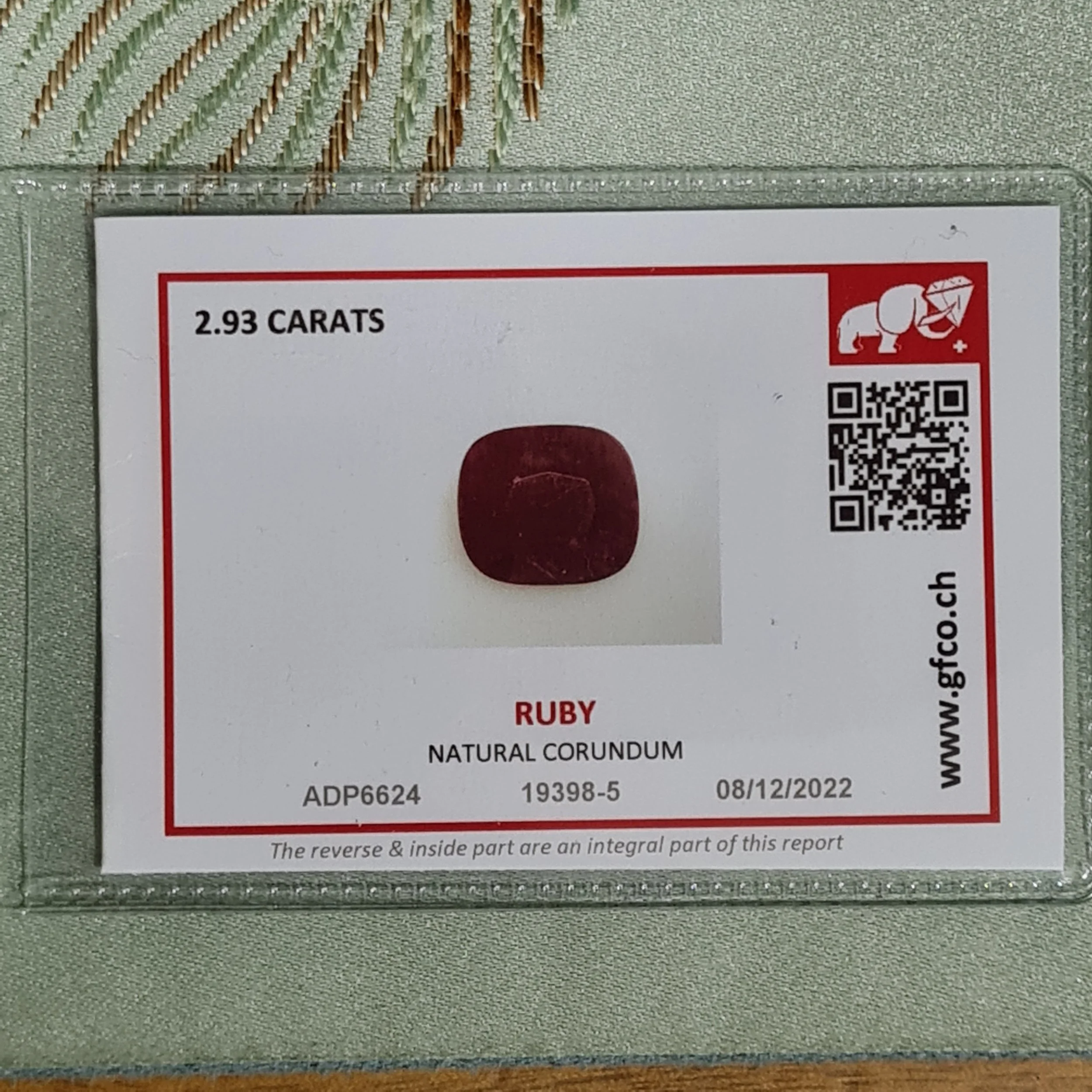 Red Ruby, Mozambique 1.05ct — Gemlore PH by Safir Gems