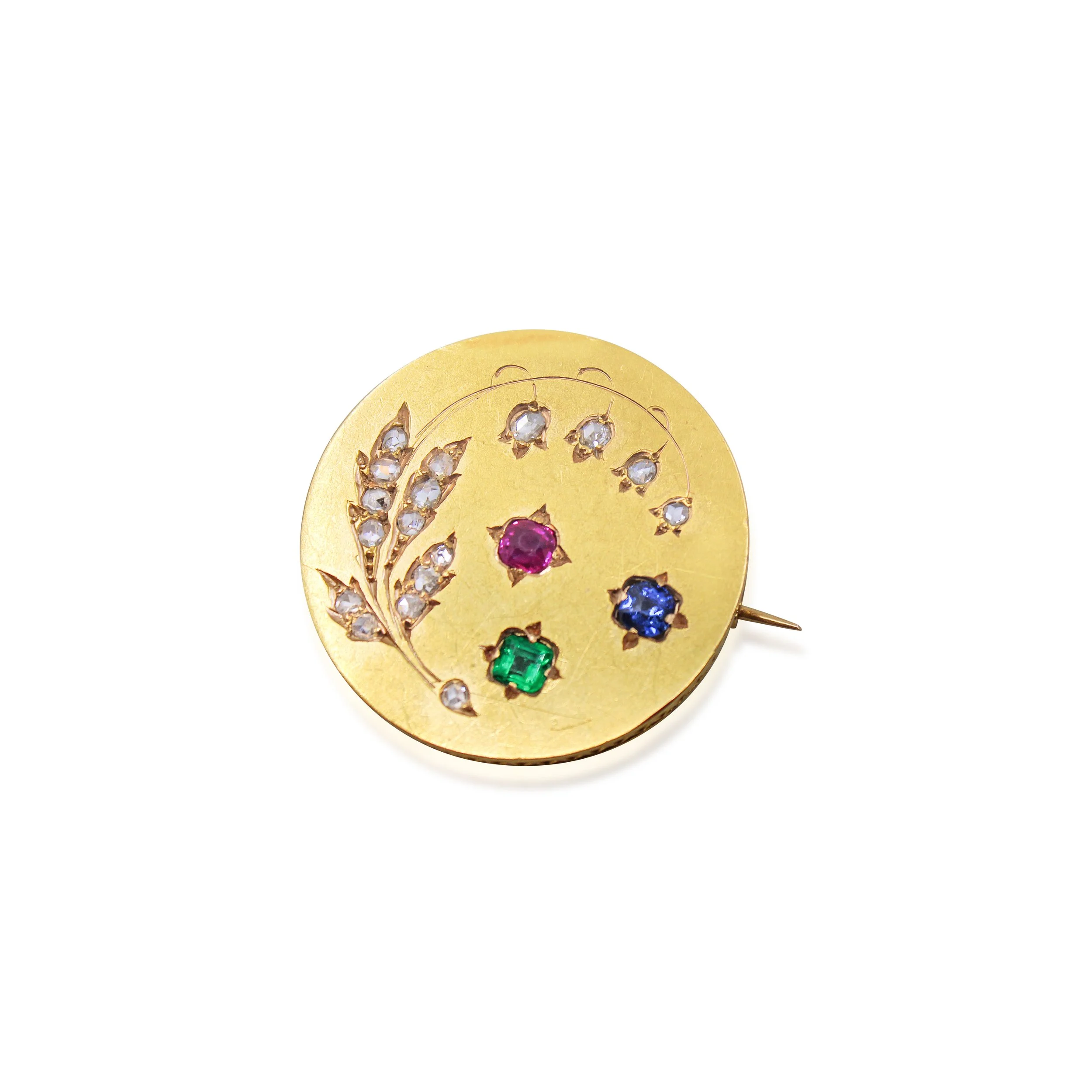 Gold and Gem-Set Lily-of-The-Valley Brooch — Humphrey Butler