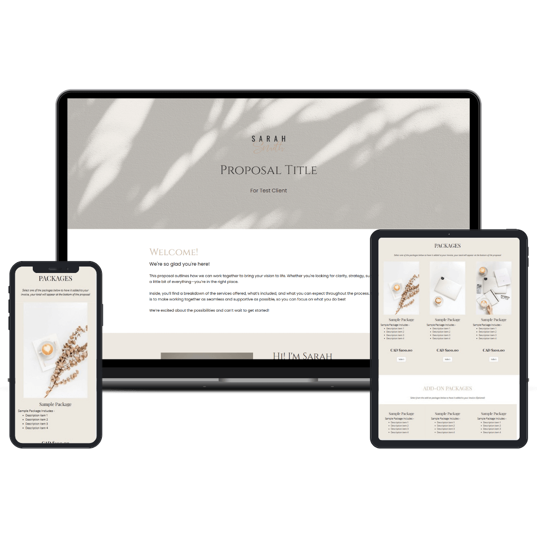 Dubsado Proposal Template for Service Based Business
