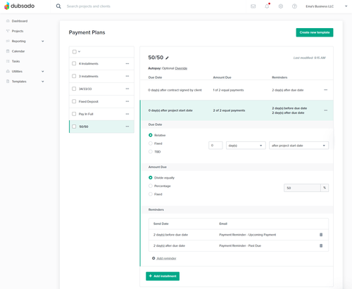 How to Set Up Payment Plans in Dubsado