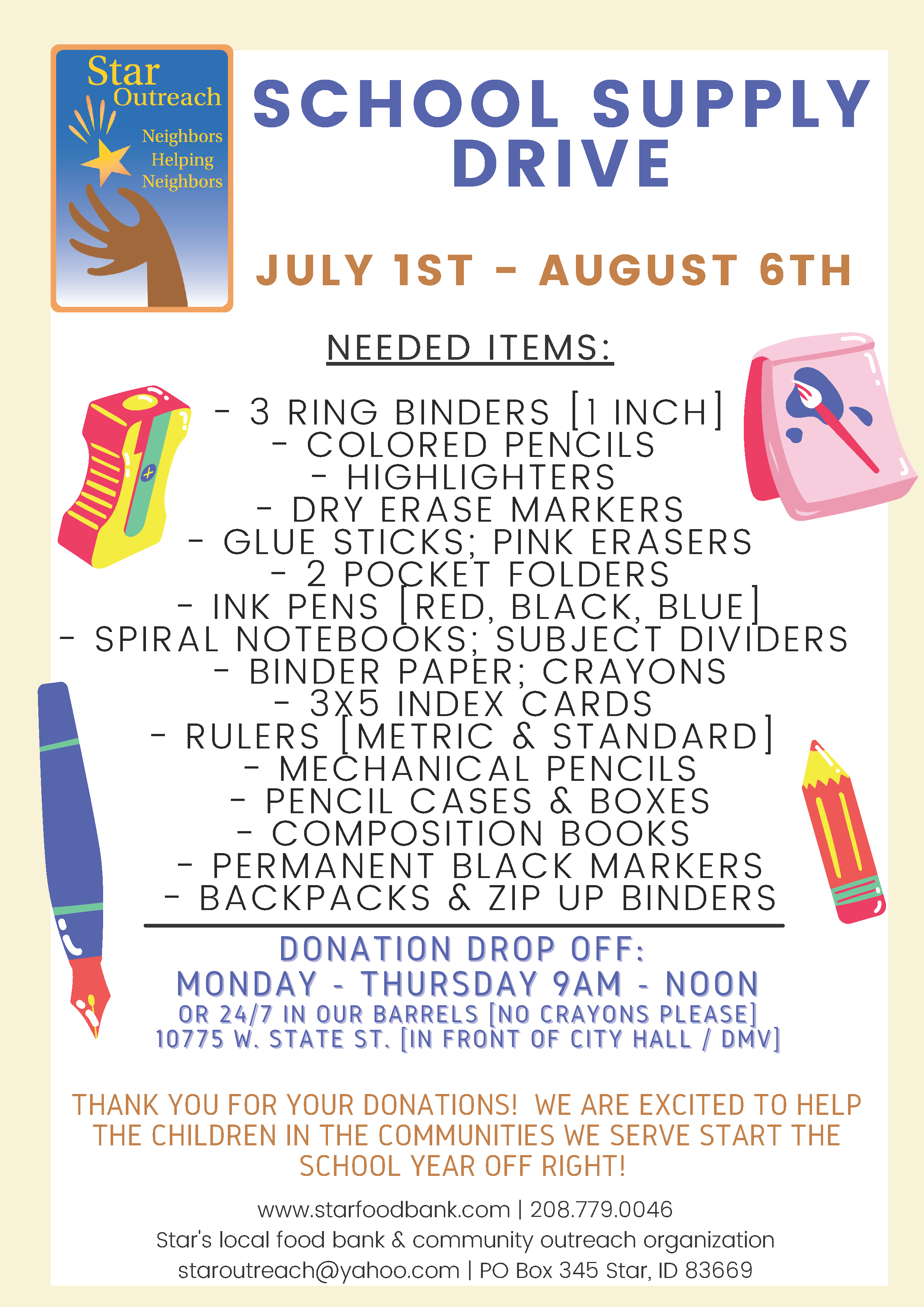 Organizing A School Supply Drive