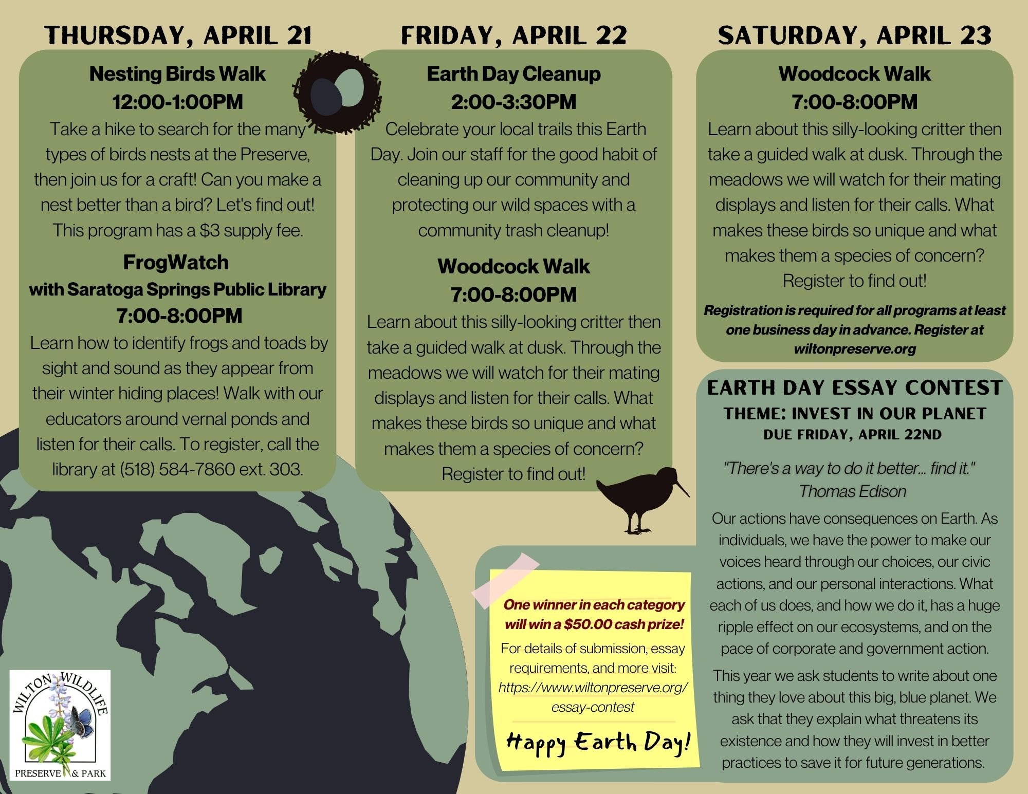 Celebrate the Earth This April Vacation — Wilton Wildlife Preserve & Park