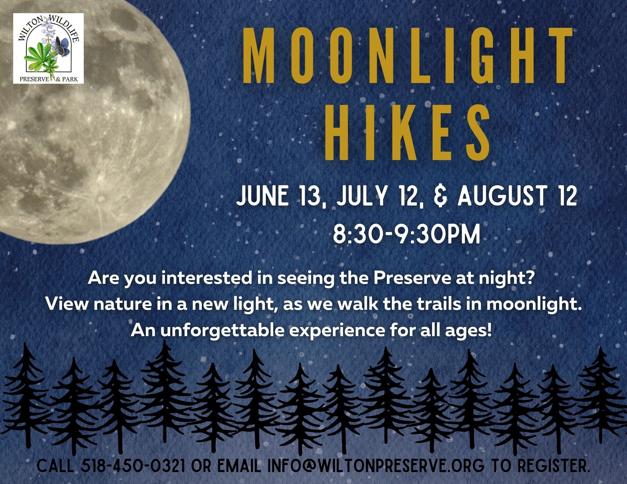 Moonlight Hike — Wilton Wildlife Preserve & Park