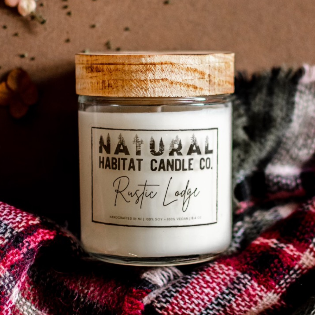 Rustic Lodge Candle | Musk Honey Vanilla, Long Lasting, Highly Scented ...