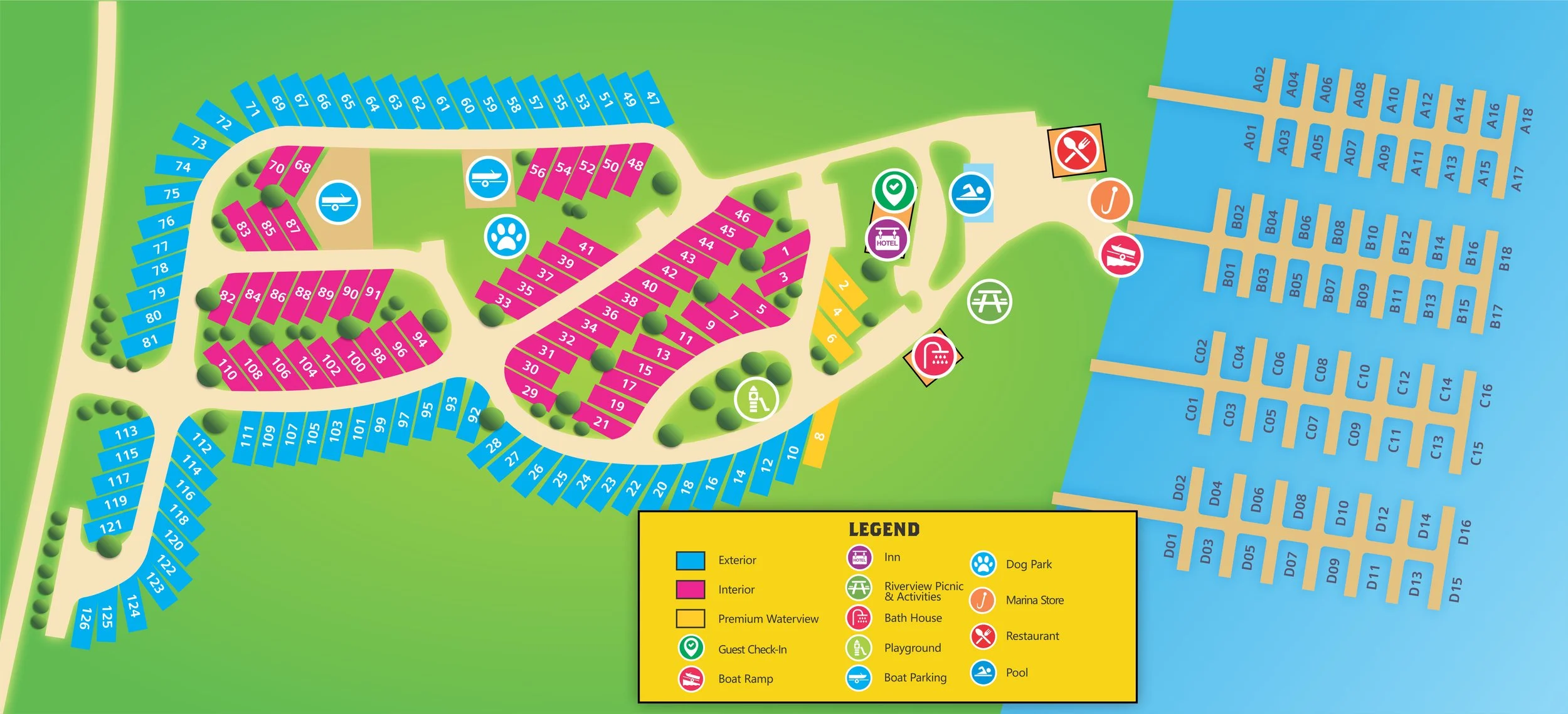 Resort Map | Site layout — River’s Rest Marina & Resort