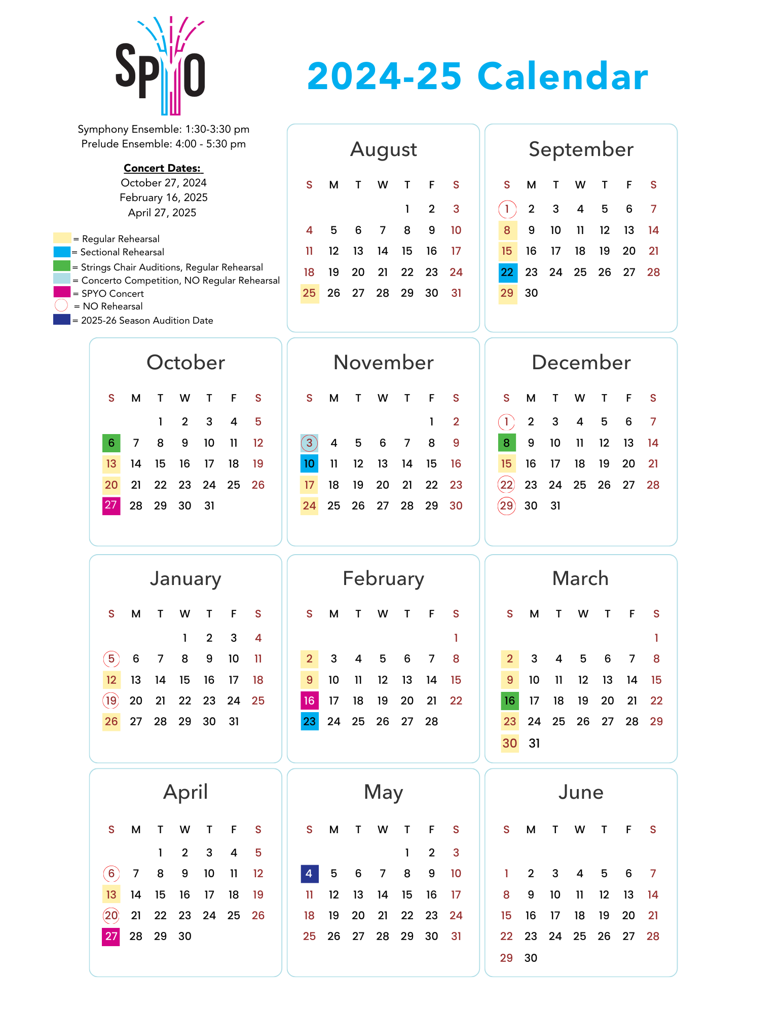 Calendar — Spartanburg Philharmonic Youth Orchestra