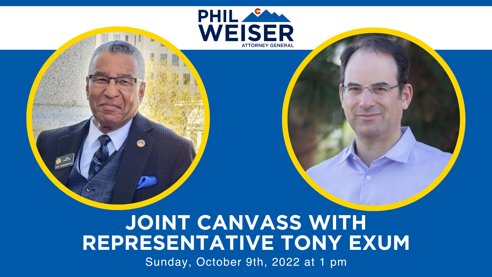 Joint Canvass with Rep. Tony Exum in Colorado Springs — Phil for Colorado
