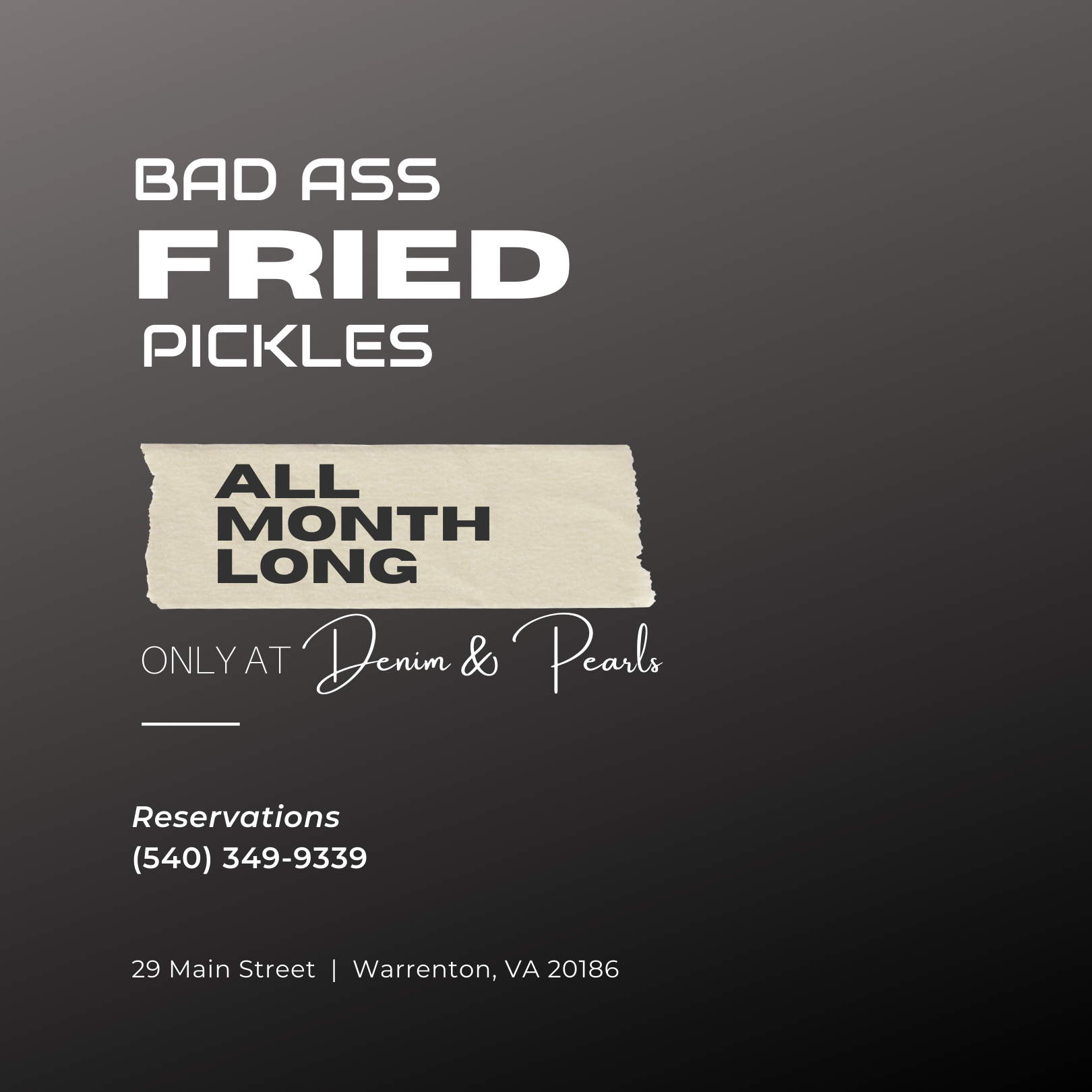 Denim & Pearls — Bad Ass Pickles