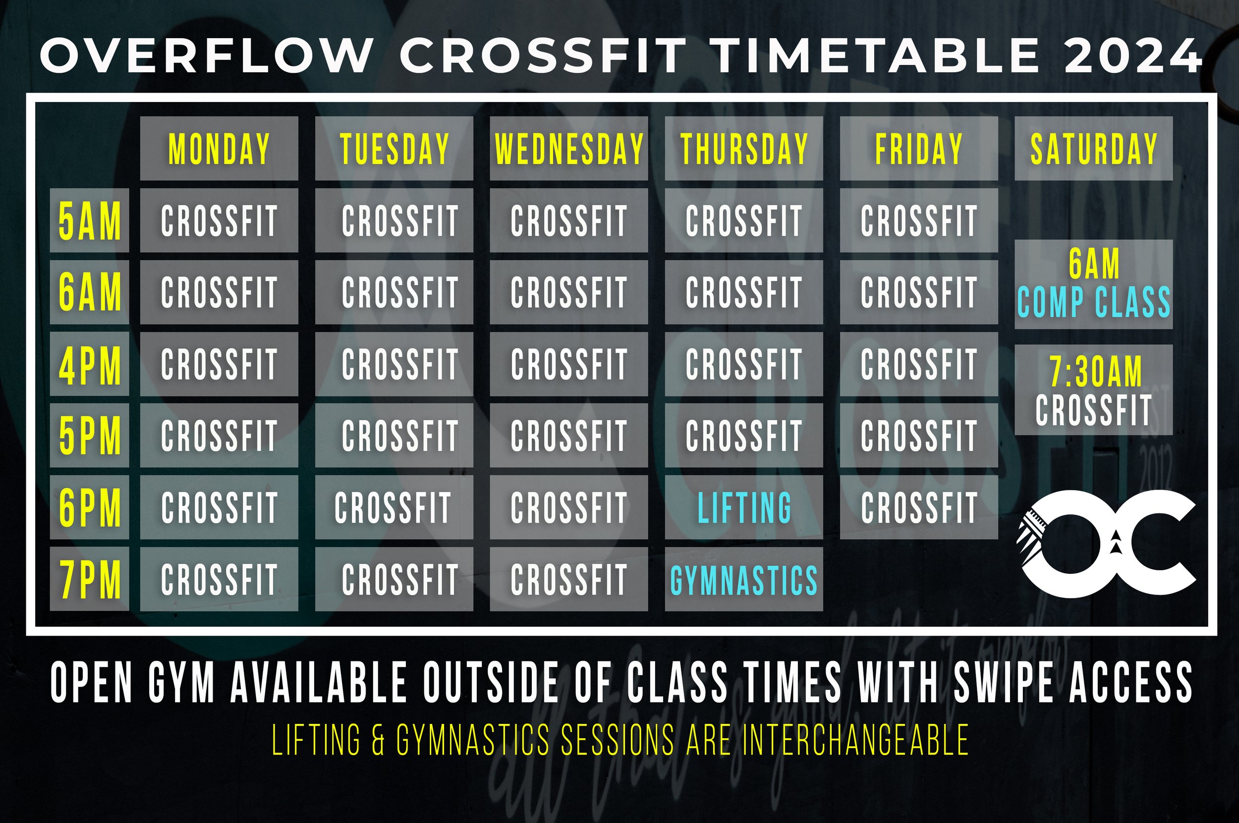 Timetable — Overflow Crossfit