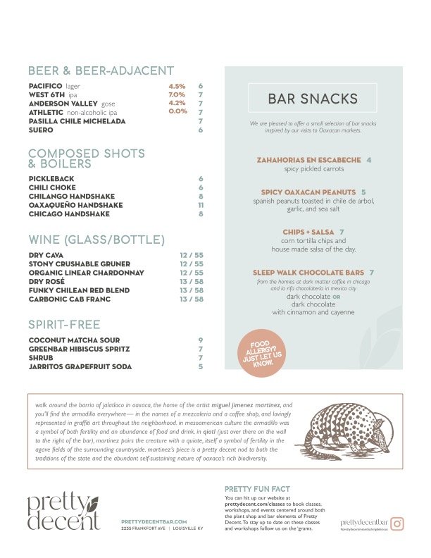 Menus — Pretty Decent