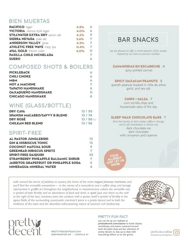 Menus — Pretty Decent